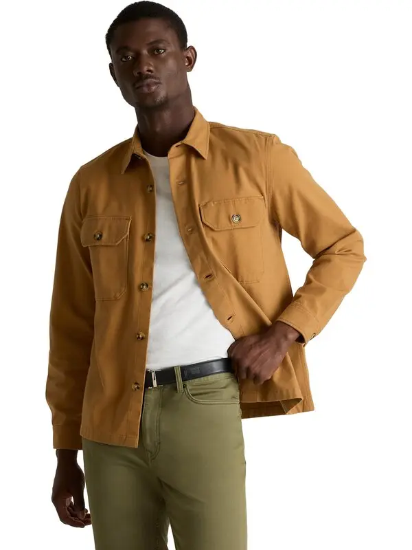 Quince Double-brushed Stretch Overshirt - Camel