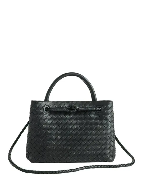 Quince Italian Leather Handwoven Mini Satchel - Black