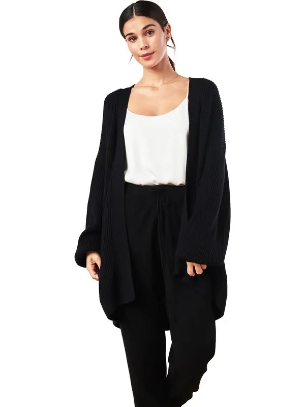Quince Oversized Cardigan Sweater - Black