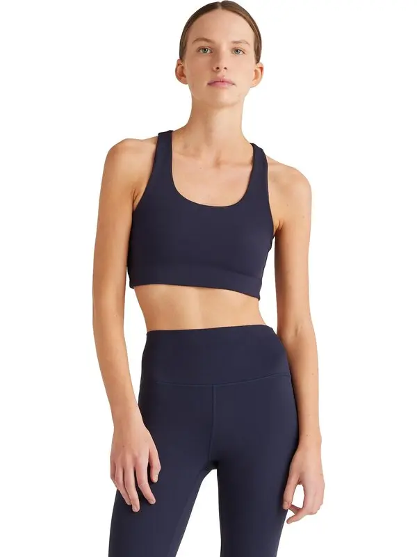 Quince Ultra-form Scoop Neck Longline Bra - Deep Navy
