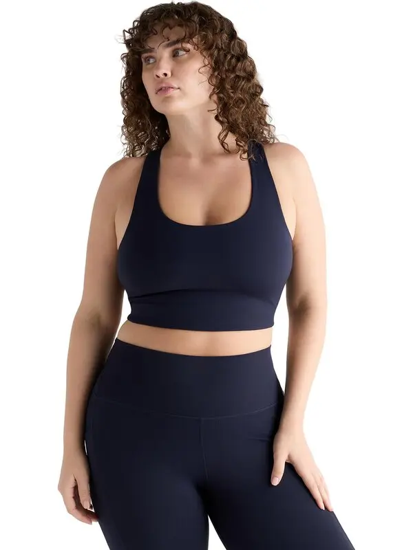 Quince Ultra-form Scoop Neck Longline Bra - Deep Navy