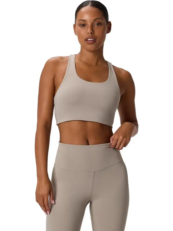 Quince Ultra-form Scoop Neck Longline Bra - Morel Grey
