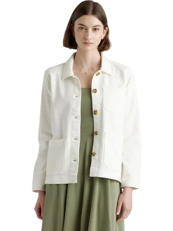 Quince Organic Comfort Stretch Chore Jacket - Ivory