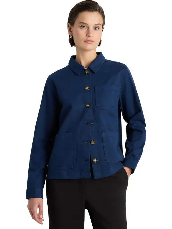 Quince Organic Comfort Stretch Chore Jacket - Navy