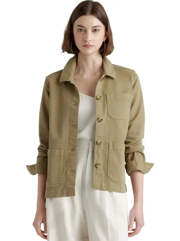 Quince Organic Comfort Stretch Chore Jacket - Olive