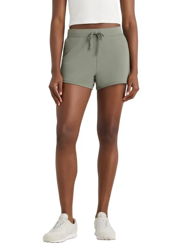 Quince Supersoft Fleece Shorts - Smoked Thyme Green