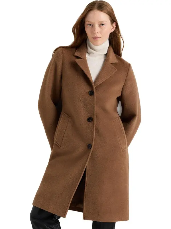 Quince Camel Hair Single-breasted Midi Coat - Mocha Brown