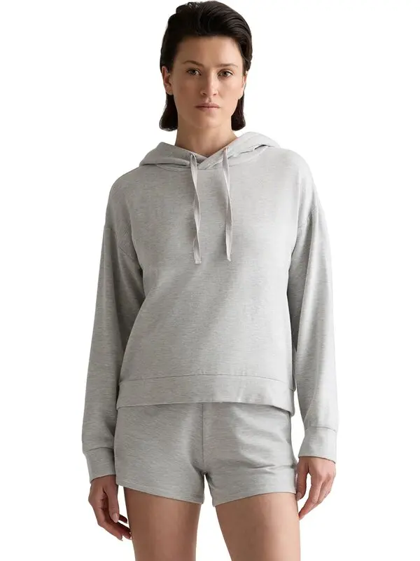 Quince Supersoft Fleece Pullover Hoodie - Heather Grey