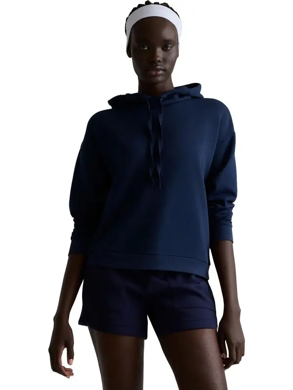 Quince Supersoft Fleece Pullover Hoodie - Navy