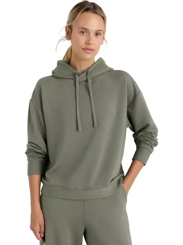 Quince Supersoft Fleece Pullover Hoodie - Smoked Thyme Green