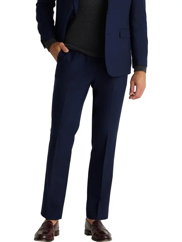Quince Stretch Wool Slim Fit Dress Pants - Navy