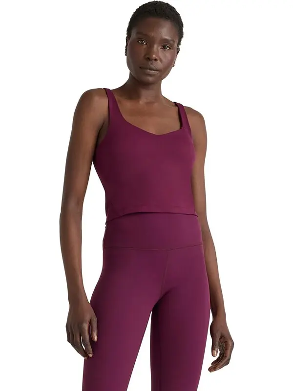 Quince Ultra-form V-neck Cropped Tank Top - Plum