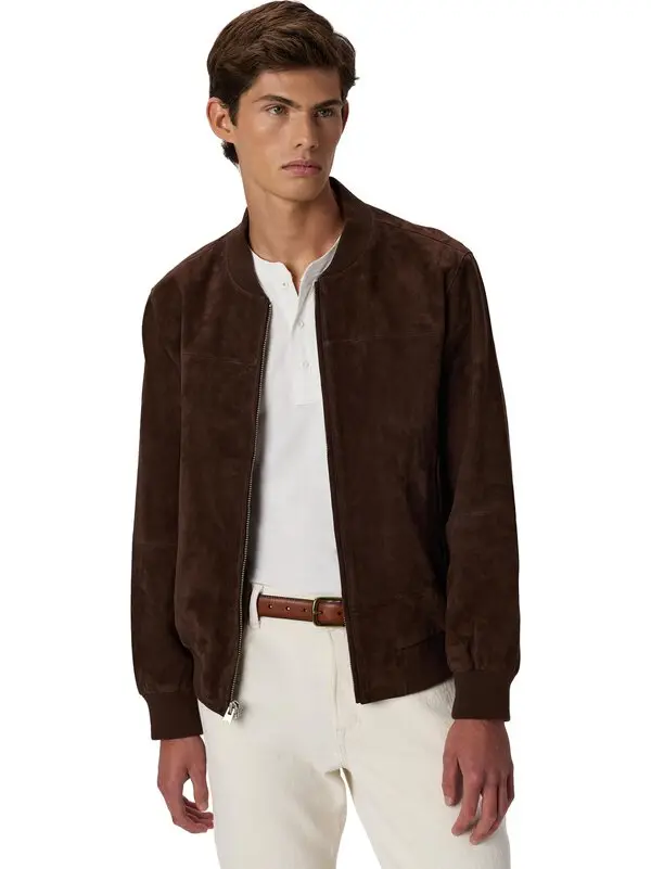 Quince Suede Bomber Jacket - Espresso Brown