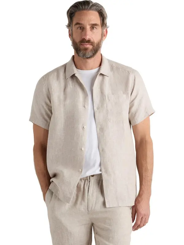 Quince 100% European Linen Camp Shirt - Flax