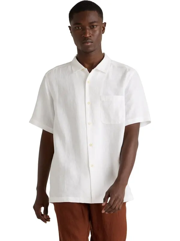 Quince 100% European Linen Camp Shirt - White