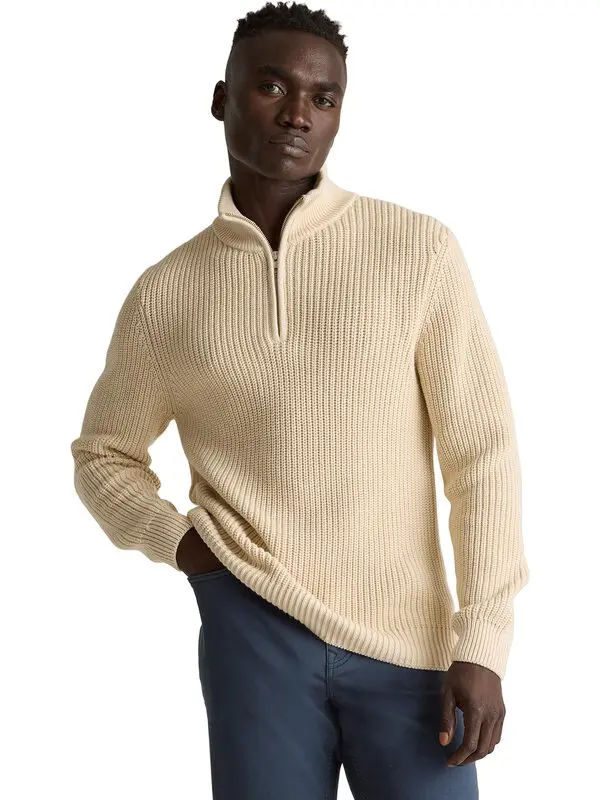 Quince Fisherman Quarter-zip Sweater - Alabaster