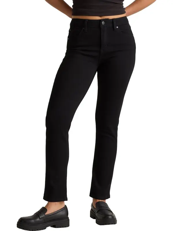 Quince Luna Stretch Slim Straight Jeans - Black