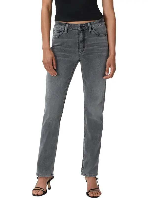 Quince Luna Stretch Slim Straight Jeans - Greyed Out