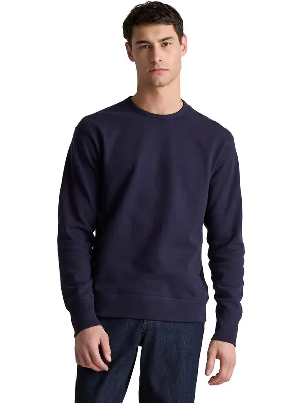 Quince Organic Midweight French Terry Crewneck Sweater - Deep Navy