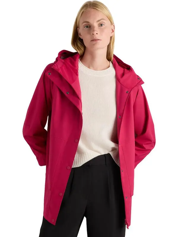 Quince Oversized Weather Proof Rain Jacket - Amaranth Pink
