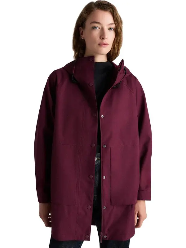 Quince Weatherproof Oversized Rain Jacket - Barolo Burgundy