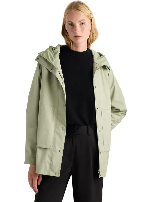 Quince Oversized Weather Proof Rain Jacket - Tea Green