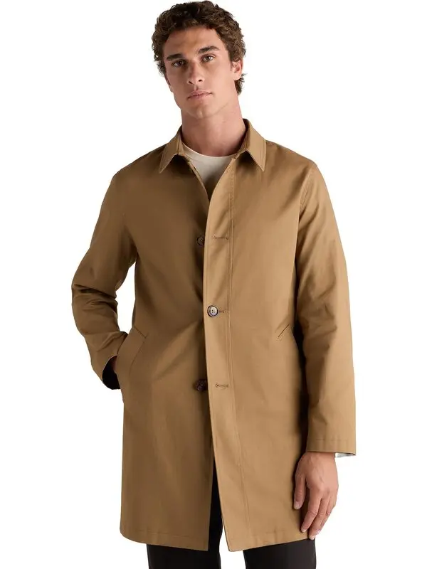 Quince Comfort Stretch Trench Coat - Dark Khaki