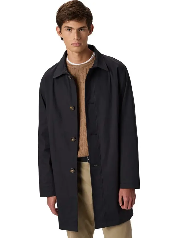 Quince Comfort Stretch Trench Coat - Midnight Black