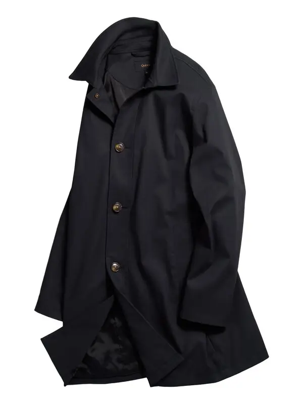Quince Comfort Stretch Trench Coat - Midnight Black