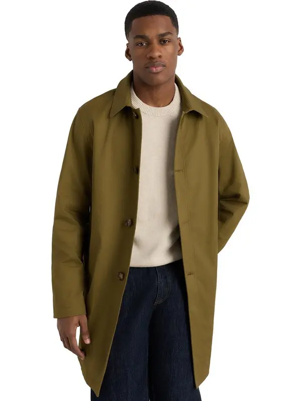 Quince Comfort Stretch Trench Coat - Military Olive