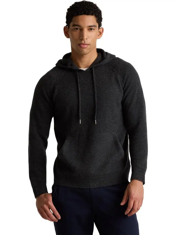 Quince Cashmere Pullover Hoodie - Heather Charcoal