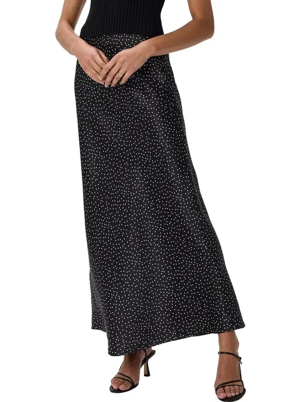 Quince Washable Stretch Silk Maxi Shirt Dress - Tiny Dot Black/ White