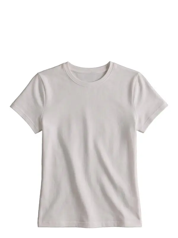 Quince Stretch Cotton Jersey Fitted T-shirt - Soft White