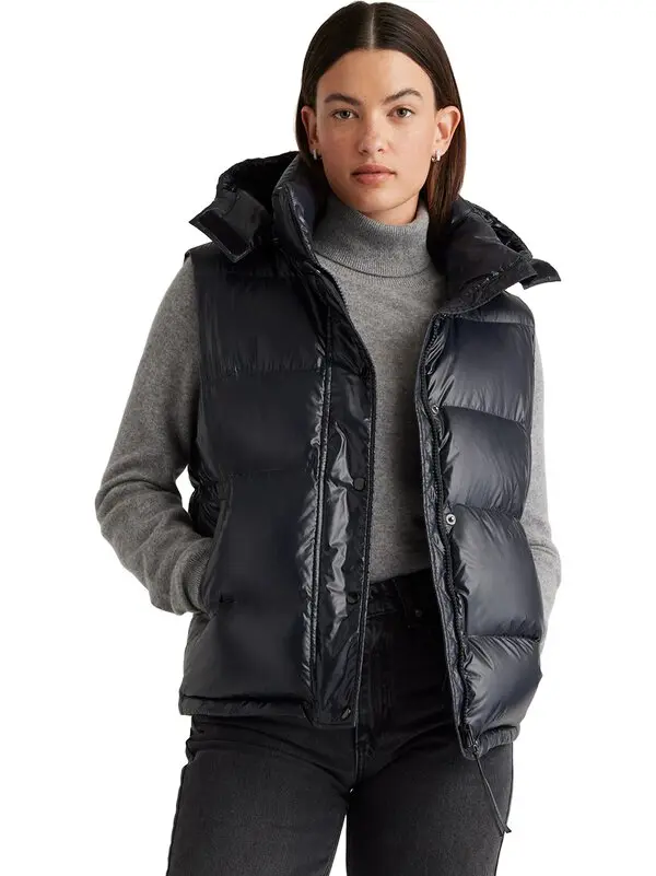 Quince Responsible Down Puffer Vest - Shiny Black