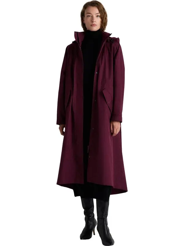 Quince Weatherproof Rain Trench Coat - Barolo Burgundy
