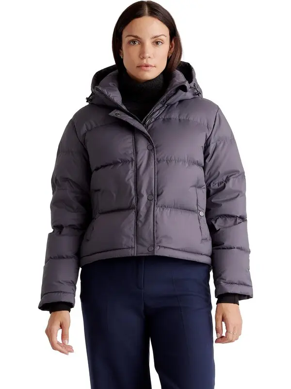 Quince Cropped Puffer Jacket - Carbon Grey
