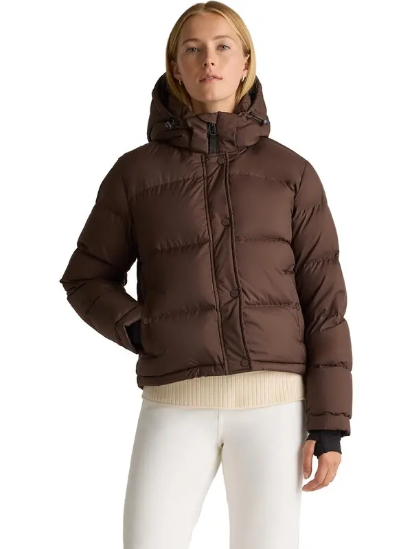 Quince Cropped Puffer Jacket - Hot Fudge