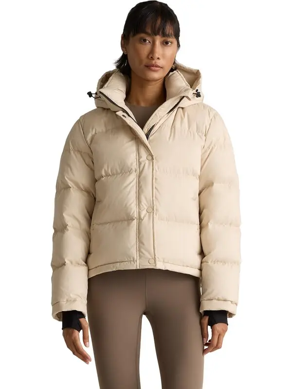 Quince Cropped Puffer Jacket - Oatmilk