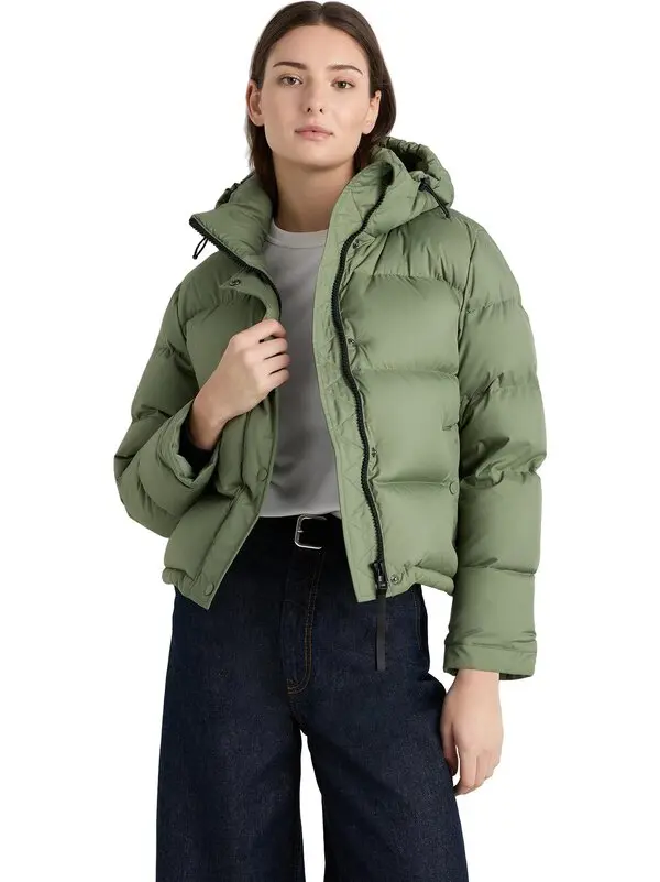 Quince Cropped Puffer Jacket - Sea Spray Green
