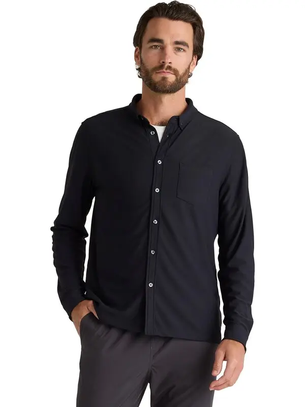 Quince Propique Performance Button Down - Black