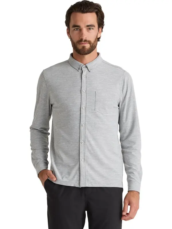 Quince Propique Performance Button Down - Light Grey