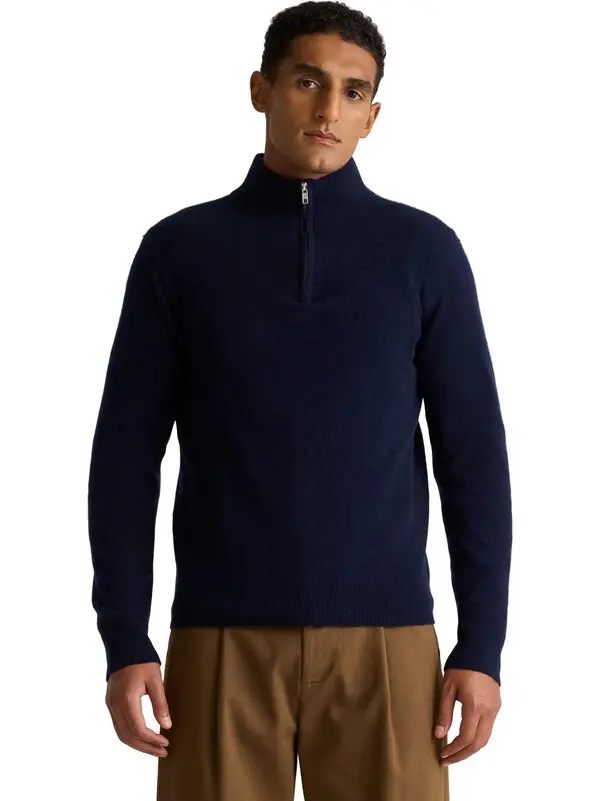 Quince Cashmere Quarter Zip Sweater - True Navy