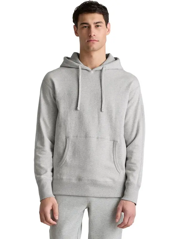 Quince Organic Midweight French Terry Pullover Hoodie - Light Heather Grey