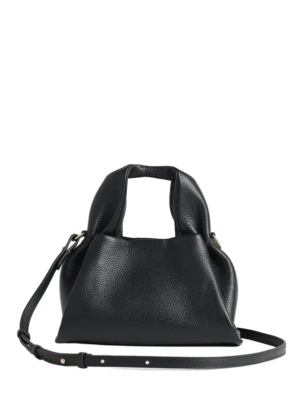 Quince Italian Leather Trapeze Crossbody - Black