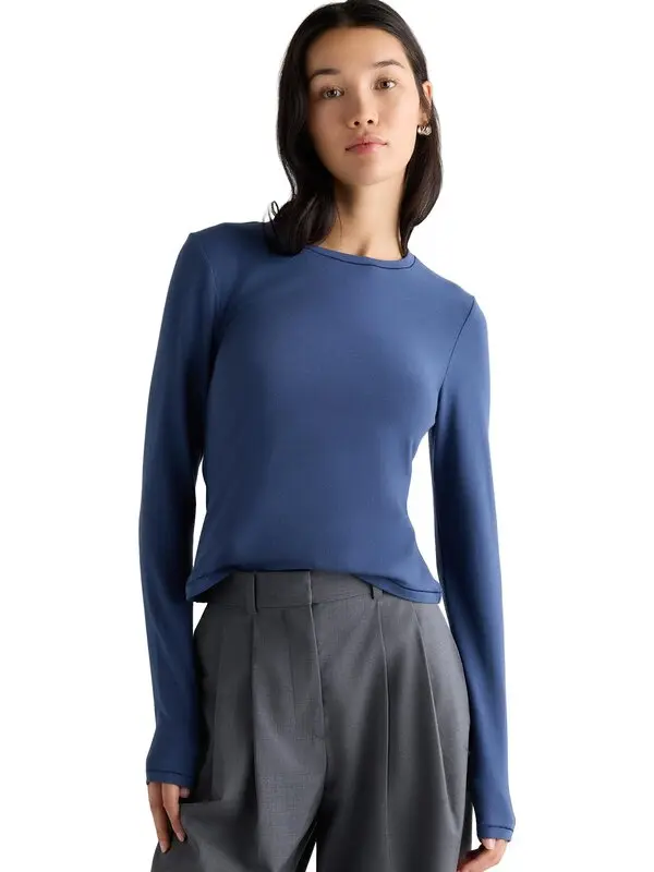 Quince Stretch Cotton Jersey T-shirt - Twilight Blue