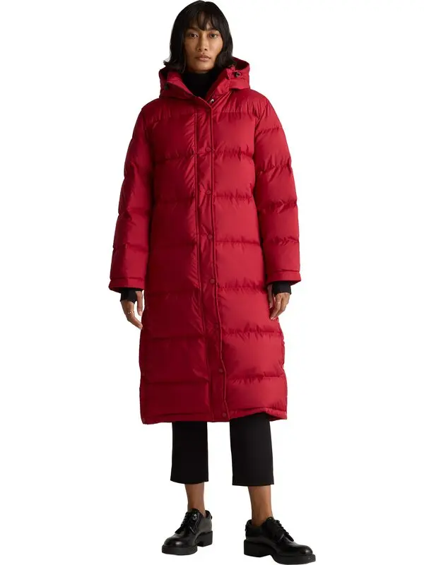 Quince Responsible Long Down Puffer Jacket - Cherry Red