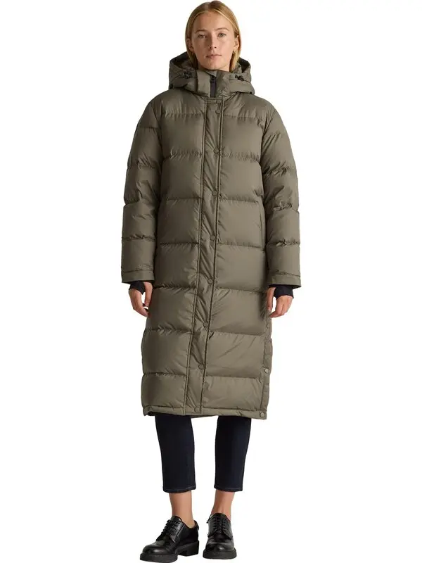 Quince Long Down Puffer Jacket - Faded Cargo