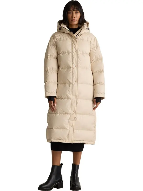Quince Responsible Long Down Puffer Jacket - Oatmilk