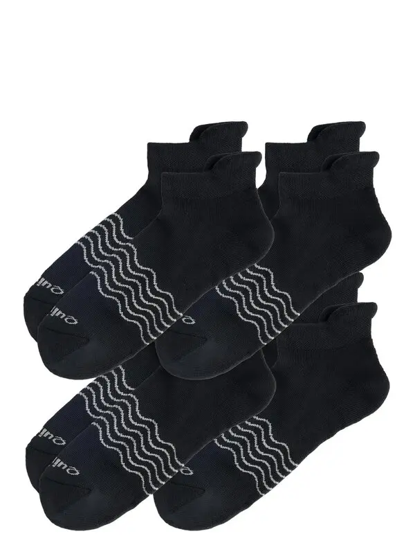 Quince Organic Cotton Blend Ankle Socks 4-pack - Black