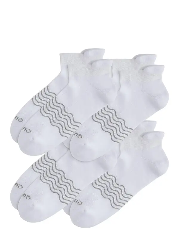 Quince Organic Cotton Blend Ankle Socks 4-pack - White